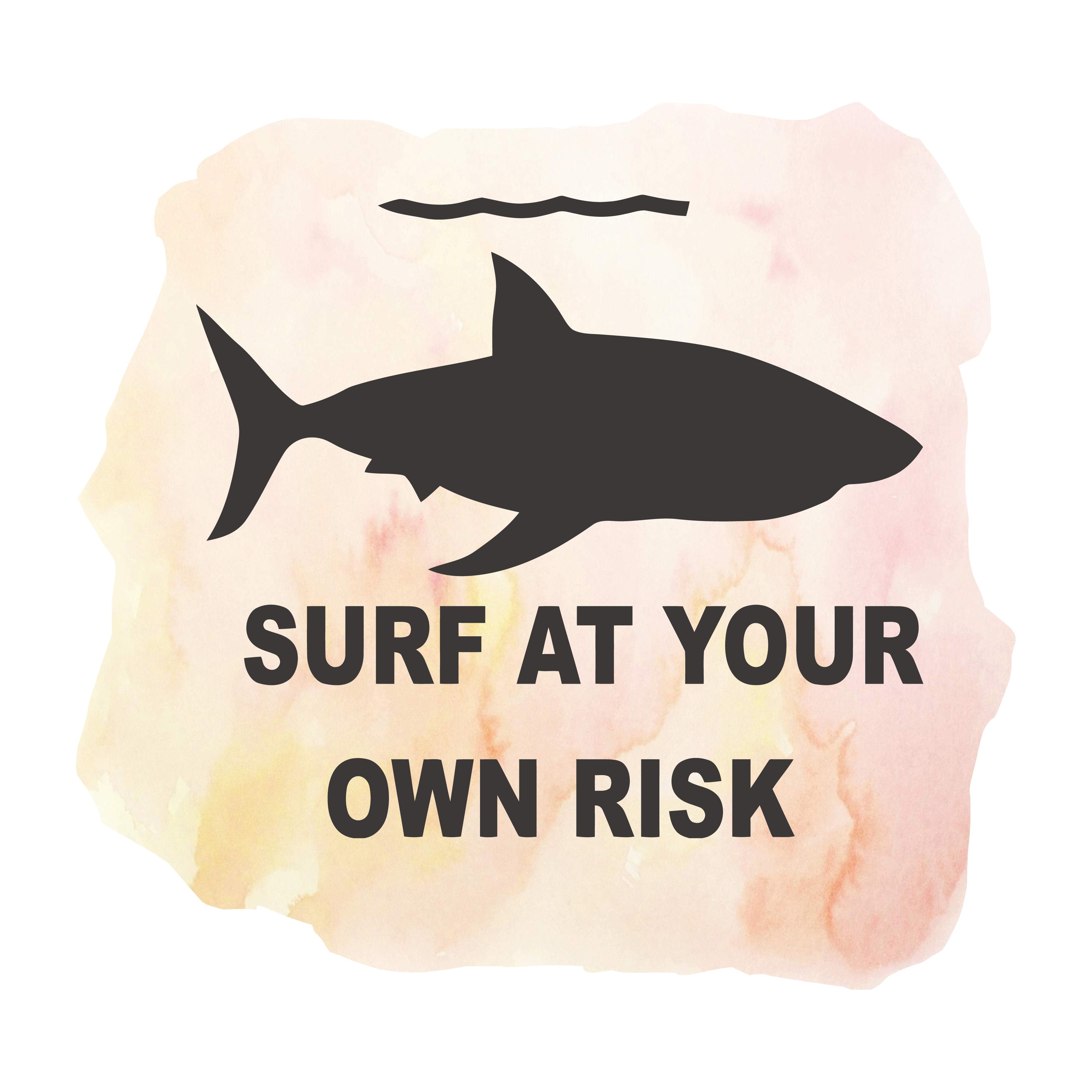 Sign Wall Decals for Children Bedroom - Shark Sighting Notice Sign ...