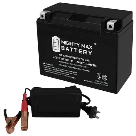 TX24HL-BS Battery Replaces Yamaha XVZ13 Royale 86-93+ 12V 4Amp Chargr ...