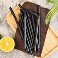 100 black plastic bubble tea straws - extra wide bendable straws ...