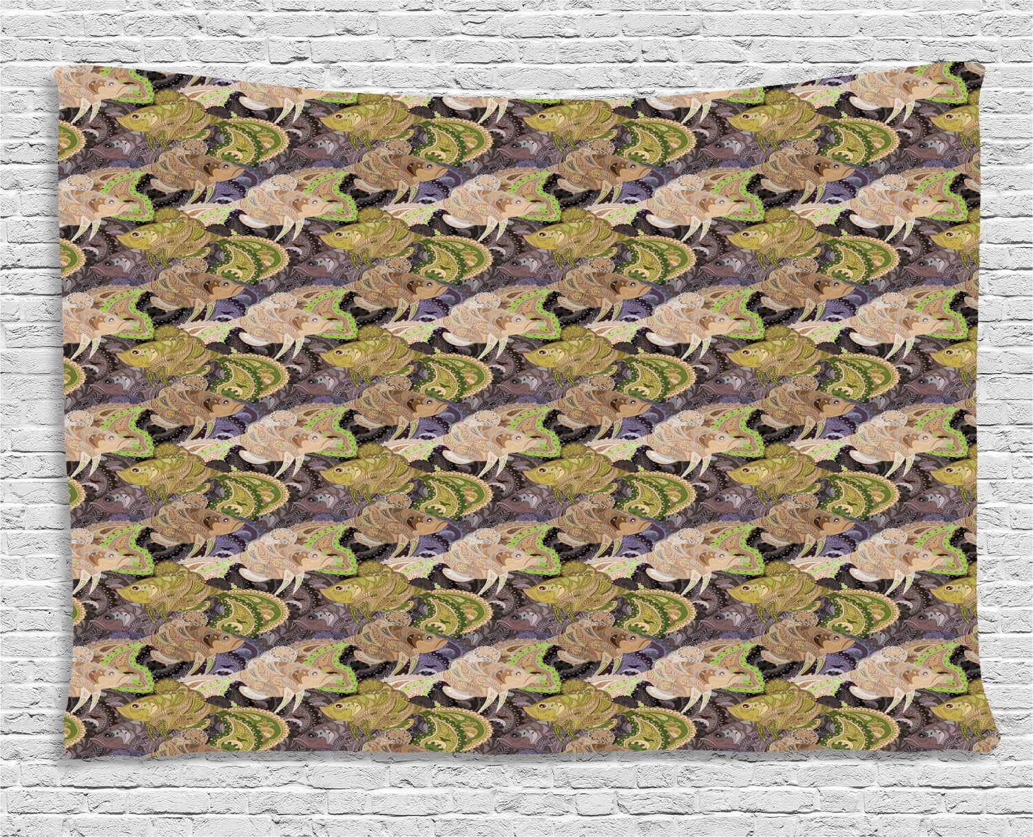 Persian Tapestry, Zentangle Pattern with Oriental Fish Paisley Motifs ...