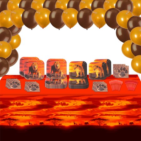 Lion Deluxe Party Supplies Packs (118 Pieces for 16 Guests) - Lion ...