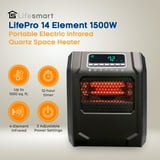 Lifesmart 4 Element 1500W Infrared Quartz Space Heater with Remote ...