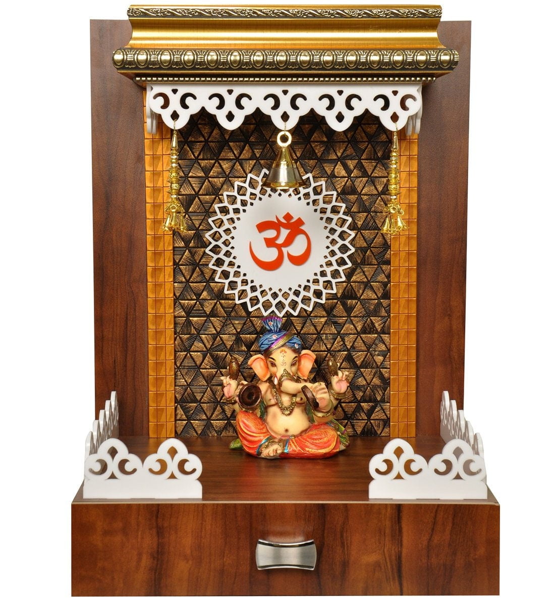 Customized Wooden Cabinet Desginer Mandir With LED / Mandir For Home ...