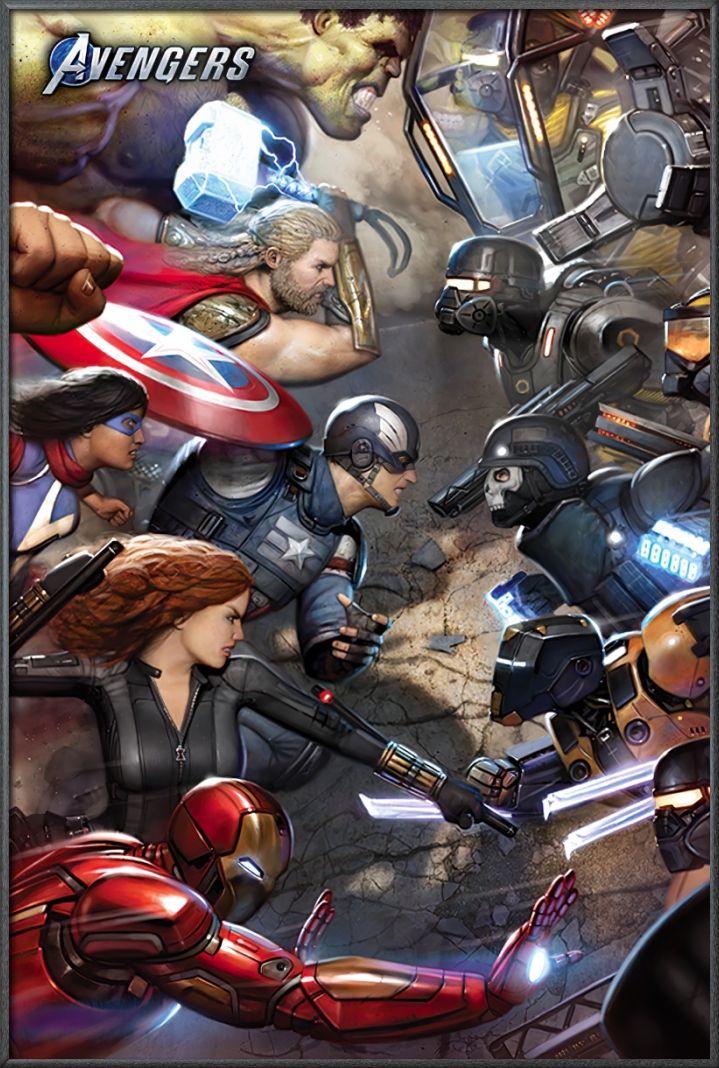 Avengers: Gamerverse - Framed Gaming Poster (Face Off) (Iron Man - Thor ...