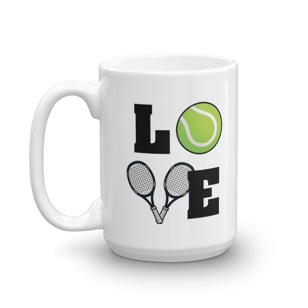 Love Tennis Ball and Racket Coffee & Tea Mug, Giftables and Accessories ...