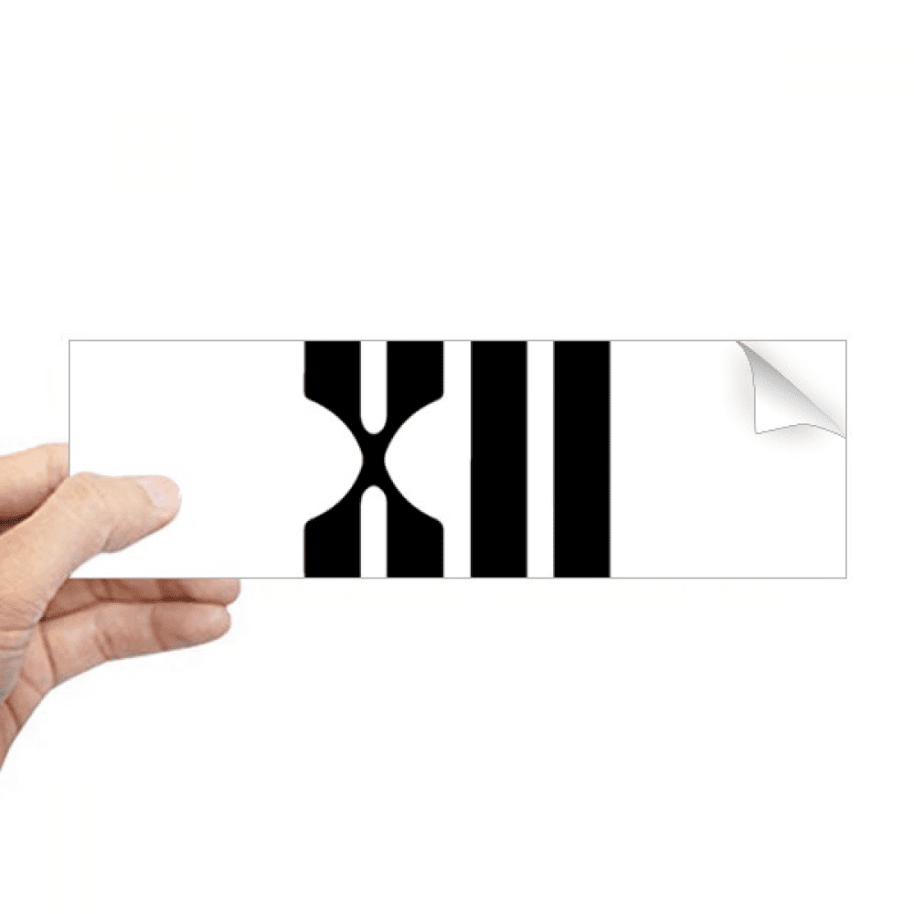roman numerals twelve in black rectangle bumper sticker notebook window ...