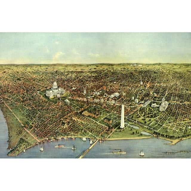 Antique Maps Poster #4 12x16 Print on Metal Sign 12in x 16in Multi ...