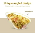 PLASTICPRO Angled Clear Plastic Serving Bowls Gold Rim Plasticware ...