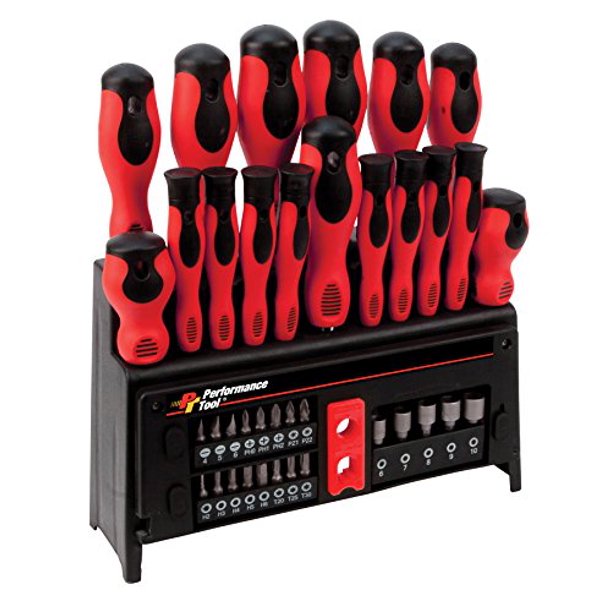 Performance Tool W1727 39pc Screwdriver Set w/ Rack - Walmart.com