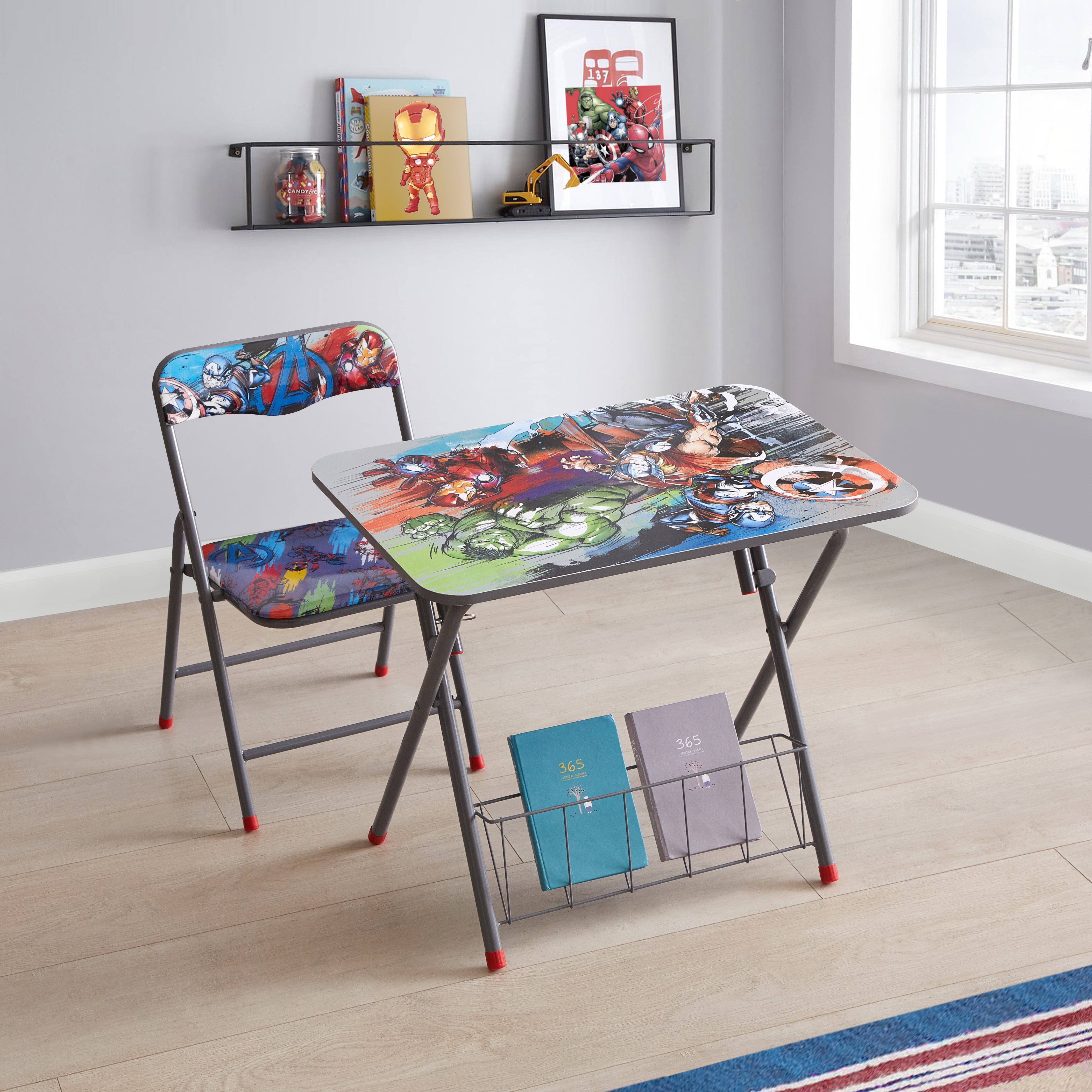 Marvel's Avengers Activity Metal Folding Desk And Chair Set, Blue, 25 ...