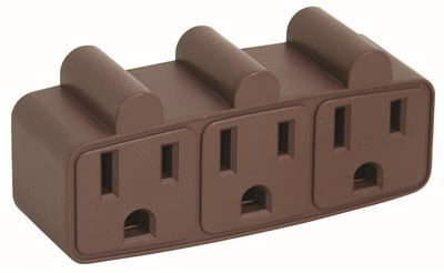 TRIPLE TAP 3 PRONG RECPTACLE BROWN per 13 Each - Walmart.com