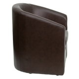 Flash Furniture Brown LeatherSoft Barrel-Shaped Guest Chair - Walmart.com