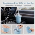 Collapsible Ice Ball Maker Cup with Straw - Leak Proof Foldable ...
