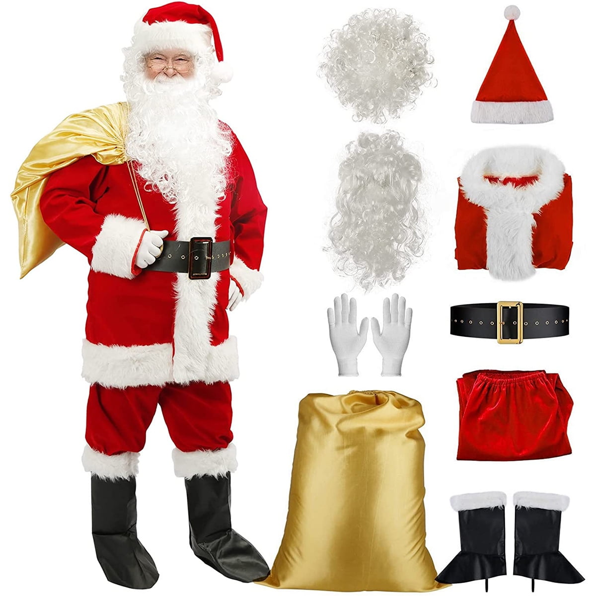 Click here for Kawell Mens Santa Costume 10pcs Christmas Santa Cl... prices
