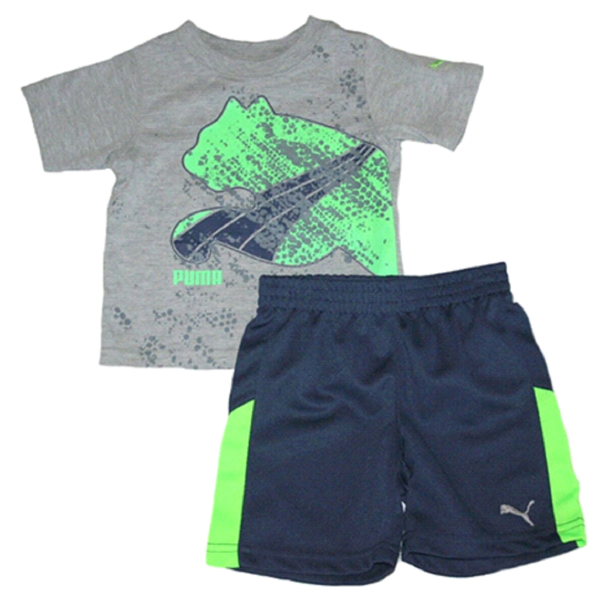 PUMA Baby Boys' Shorts and Shirt Set-Grey Heather-12 Months - Walmart.com