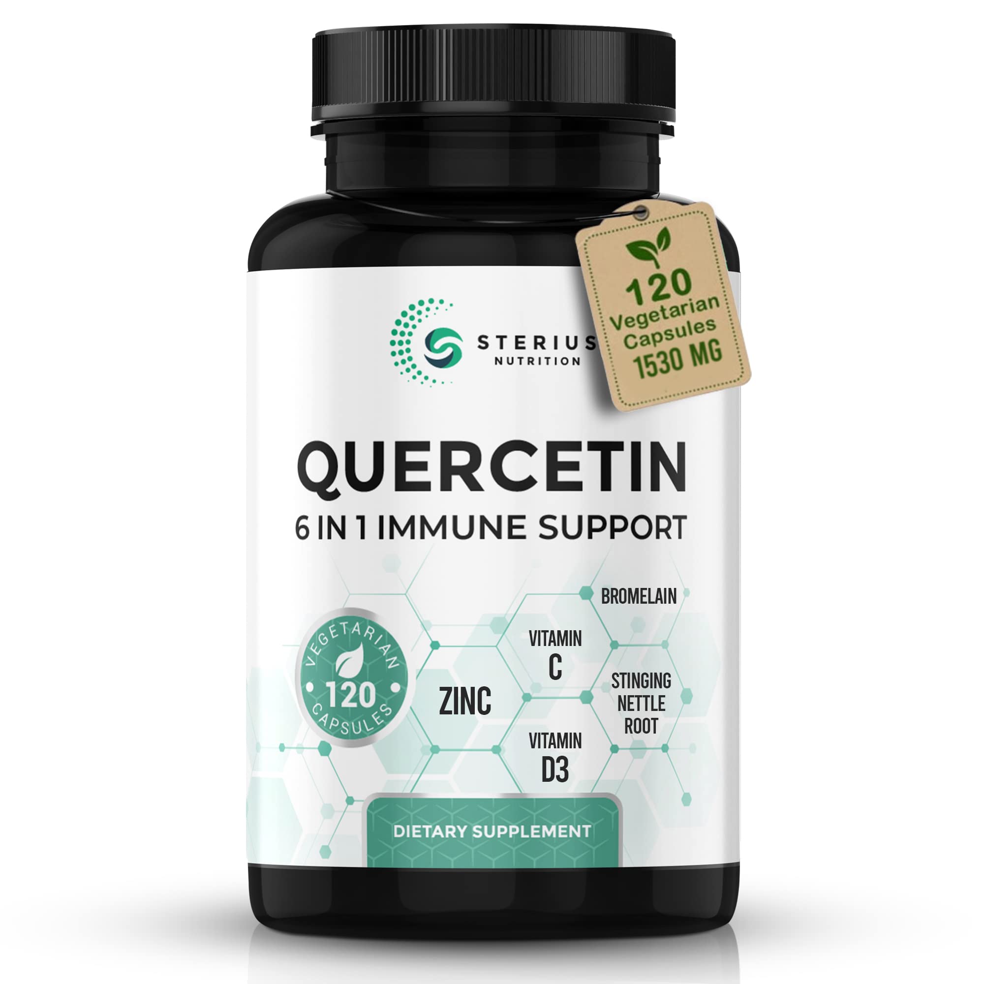 Sterius Nutrition Quercetin with Bromelain Dietary Supplement - 6 in 1 ...