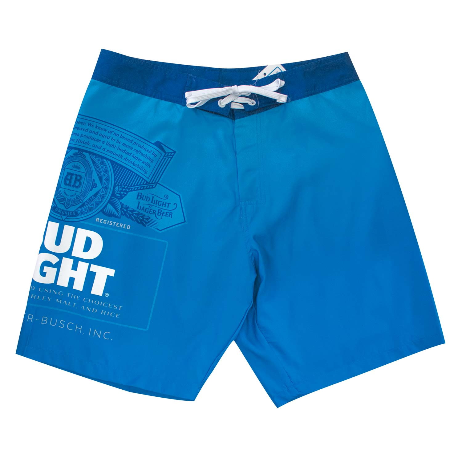 Bud Light Men's Solid Blue Board Shorts - Walmart.com