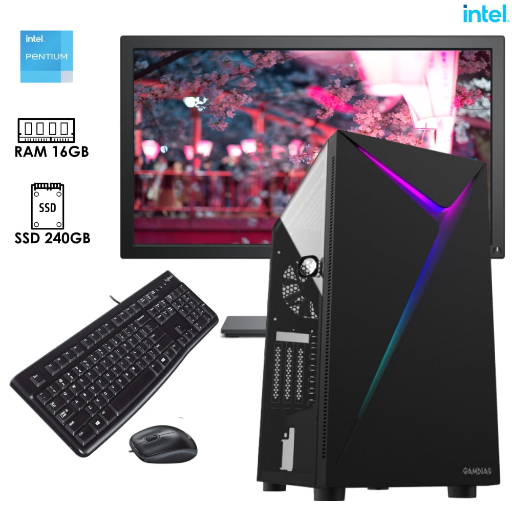 Computadora Desktop Intel Gold G6405 RAM 16GB SSD 480GB Monitor 19.5 ...