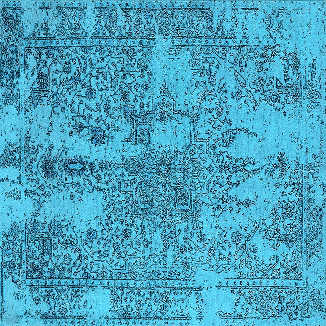Ahgly Company Indoor Square Oriental Light Blue Industrial Area Rugs, 6 ...