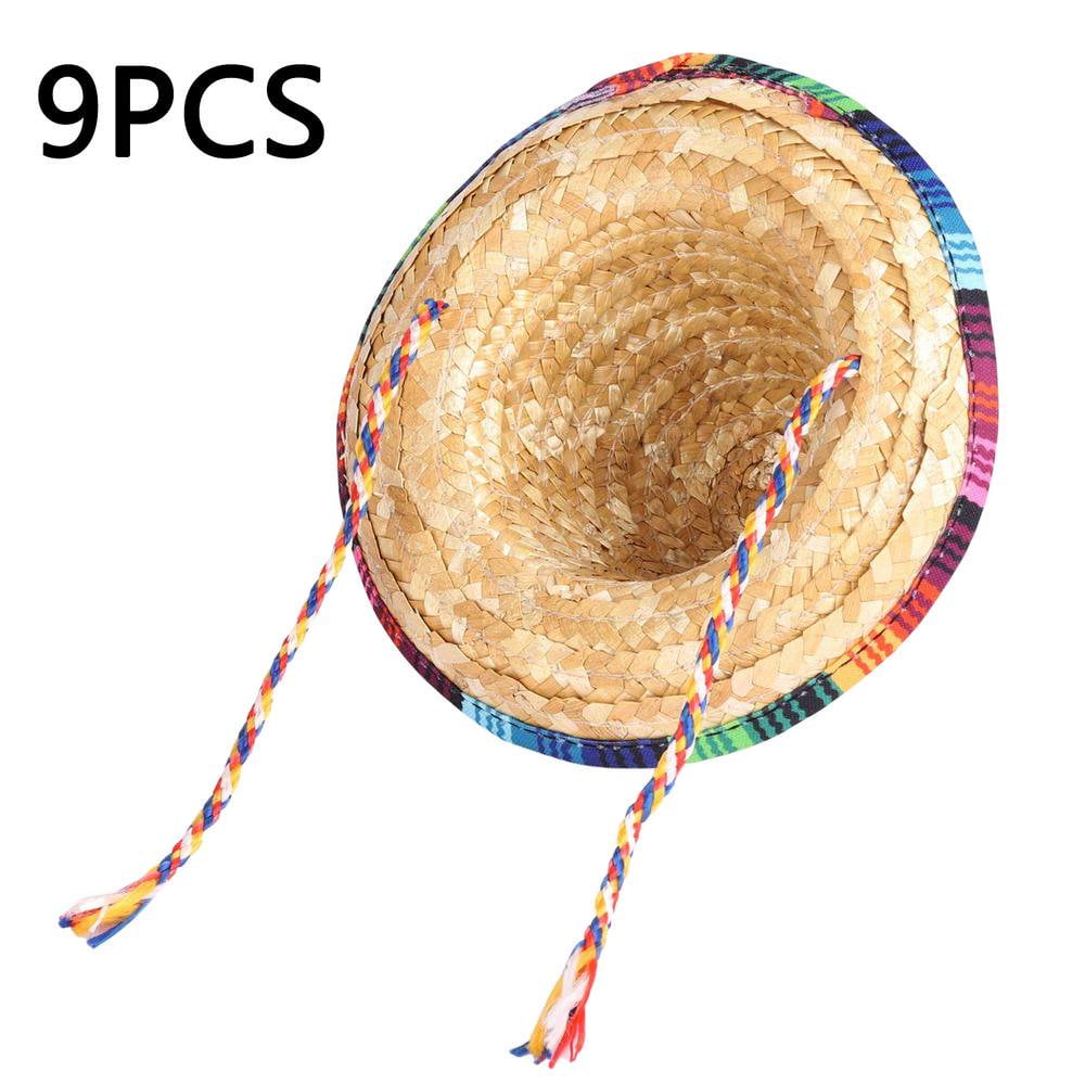 Click here for Generic 9-Pack Pet Mini Straw Hat Sombrero Hat Mex... prices