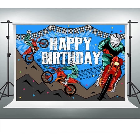 Motocross Birthday Backdrop Dirt Bike Party Photography Background ...