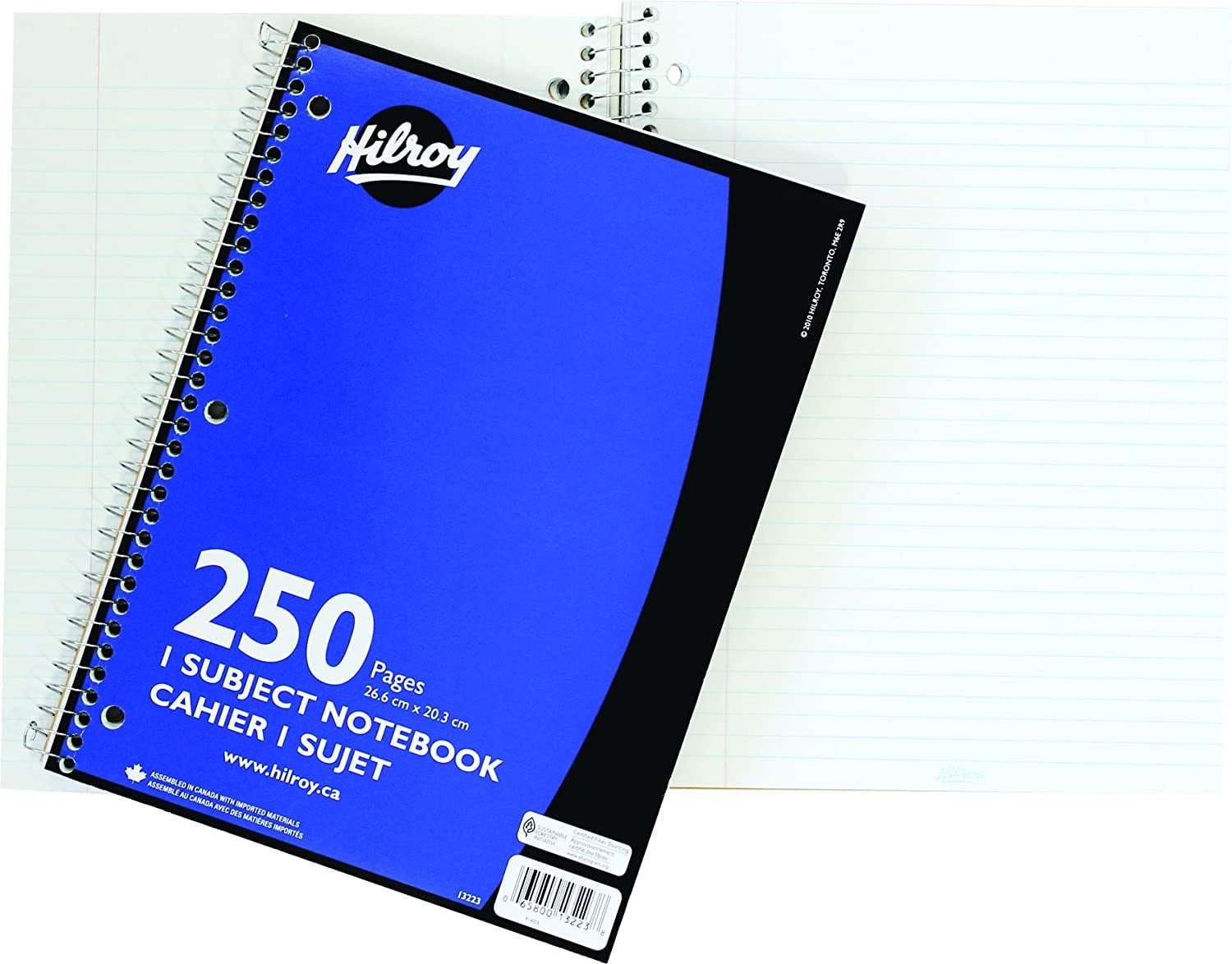 Hilroy Coil 1-Subject Notebook, Wide Ruled, 10.5 X 8 Inches, 3 Hole ...