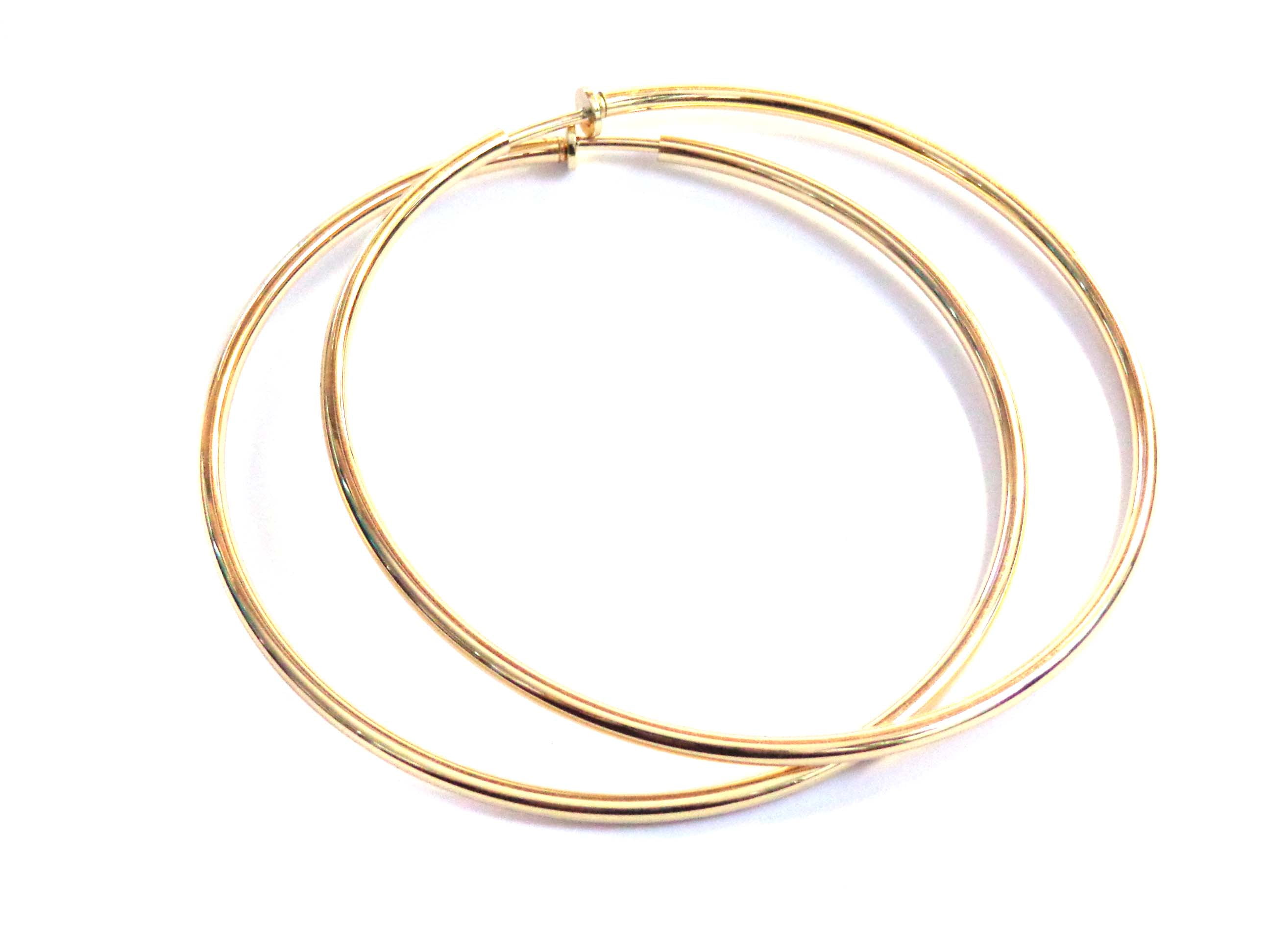 Clip-on Earrings Hypo-Allergenic Hoops Large 4 inch Gold Tone Circle ...