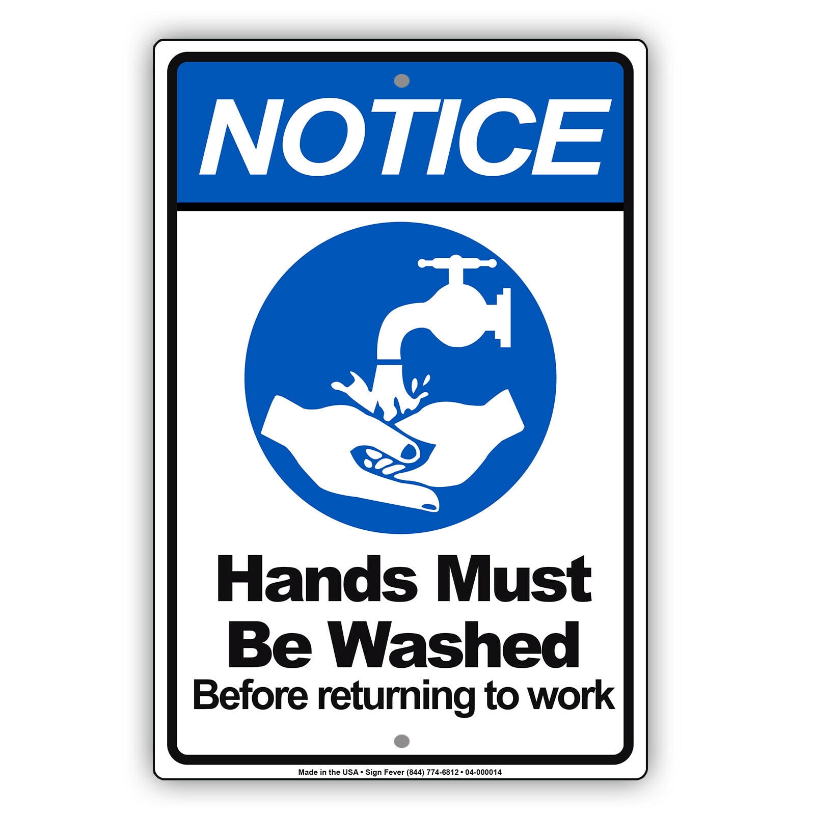 Health and Safety Details about Notice Hands Must Be Washed Before ...