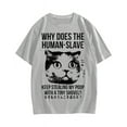 Human Cat Poop Stealer Cotton casual T-shirt - Walmart.com