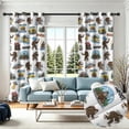 Bigfoot and Sticker White Pattern Blackout Curtains,Triple Weaved ...