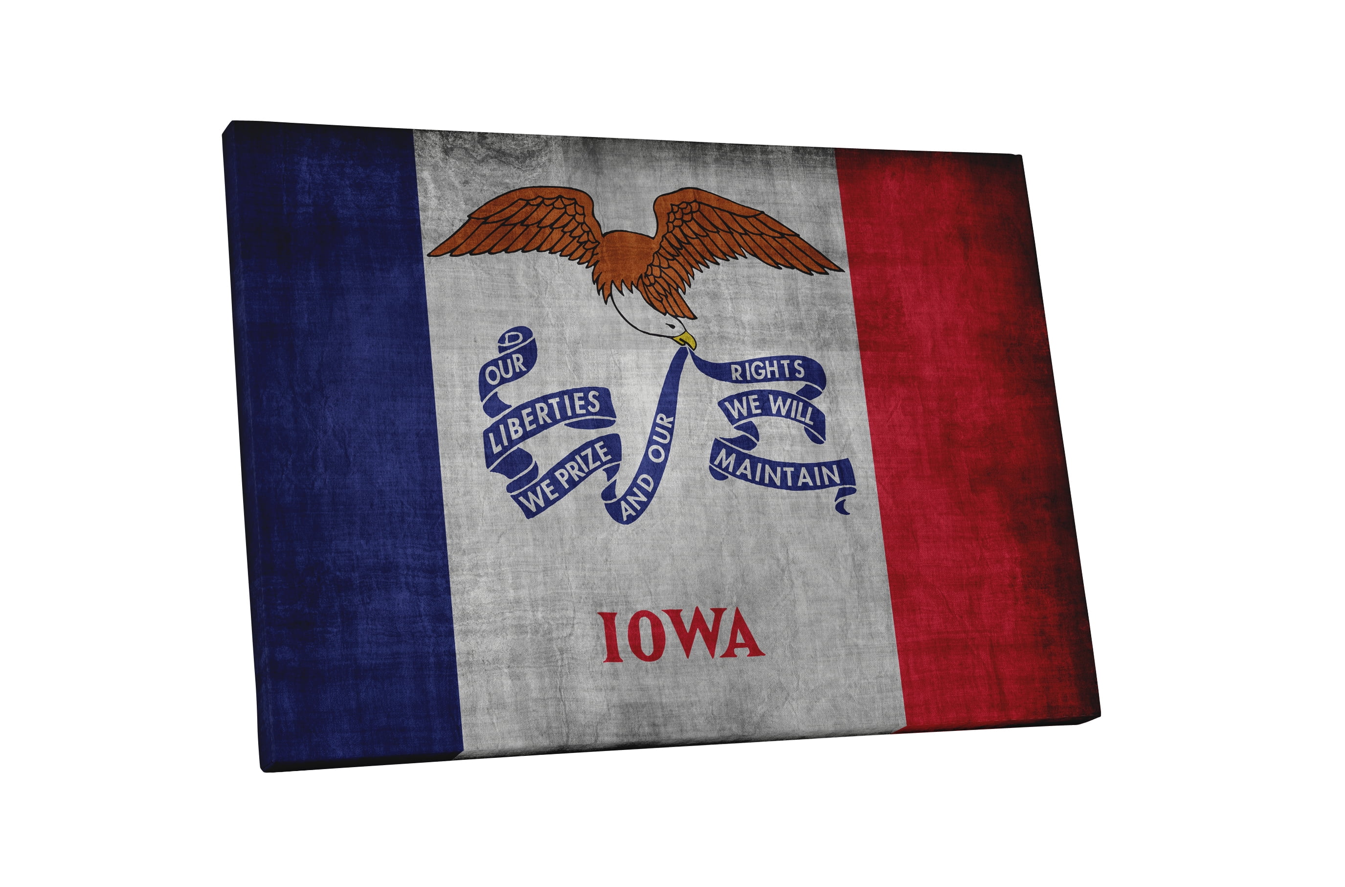 Vintage Iowa State Flag Gallery Wrapped Canvas Wall Art (30" x 20 ...