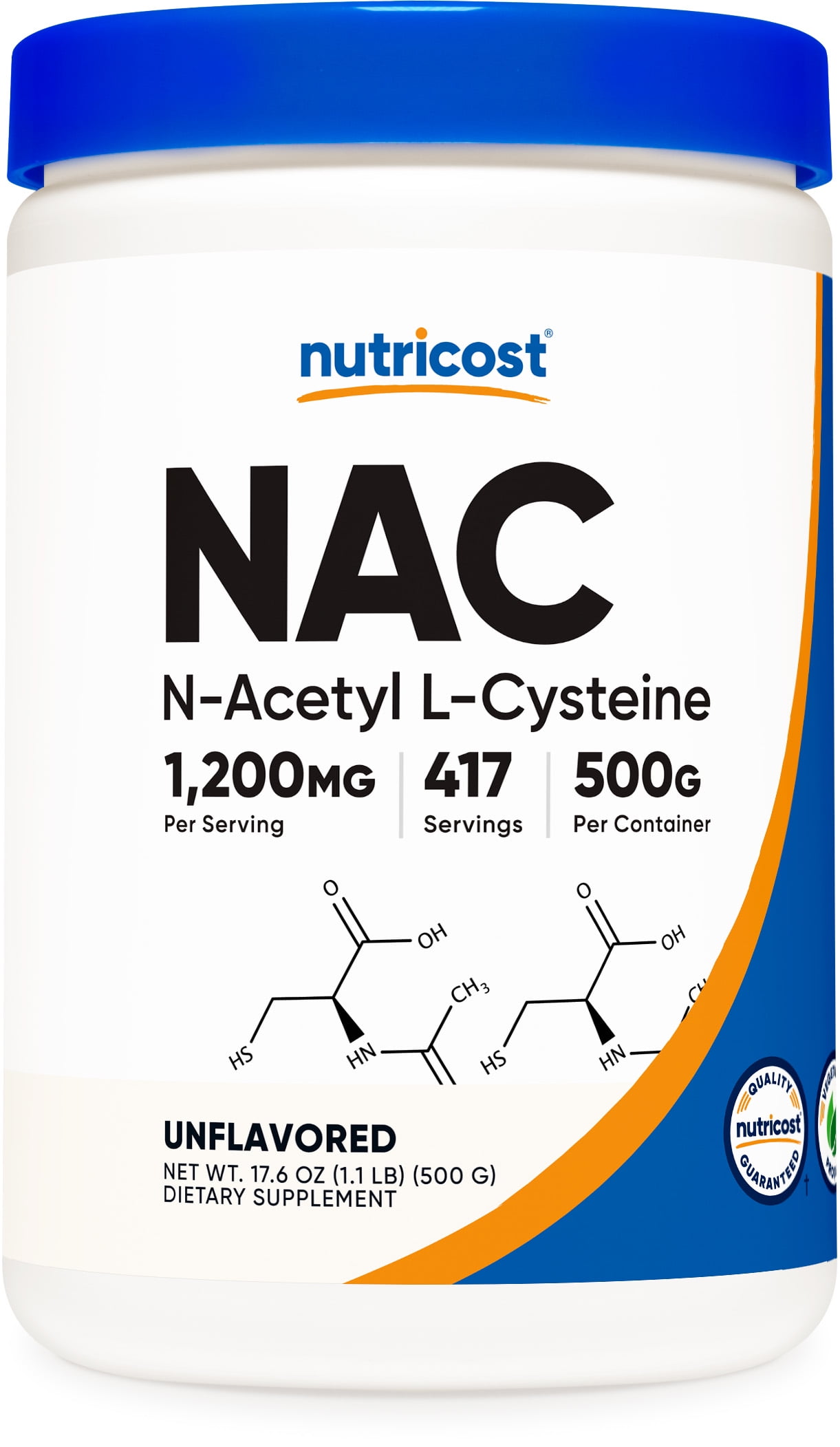 Nutricost N-Acetyl L-Cysteine (NAC) Powder Supplement, 500 Grams, 417 ...