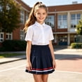 BLTIBY Girl School Uniform Pleated Mini Skirt High Waisted Comfy ...