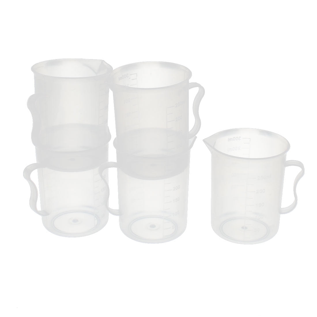 5Pcs Kitchen Lab 250ml Plastic Measuring Jug Cups Handle Pour Spout ...