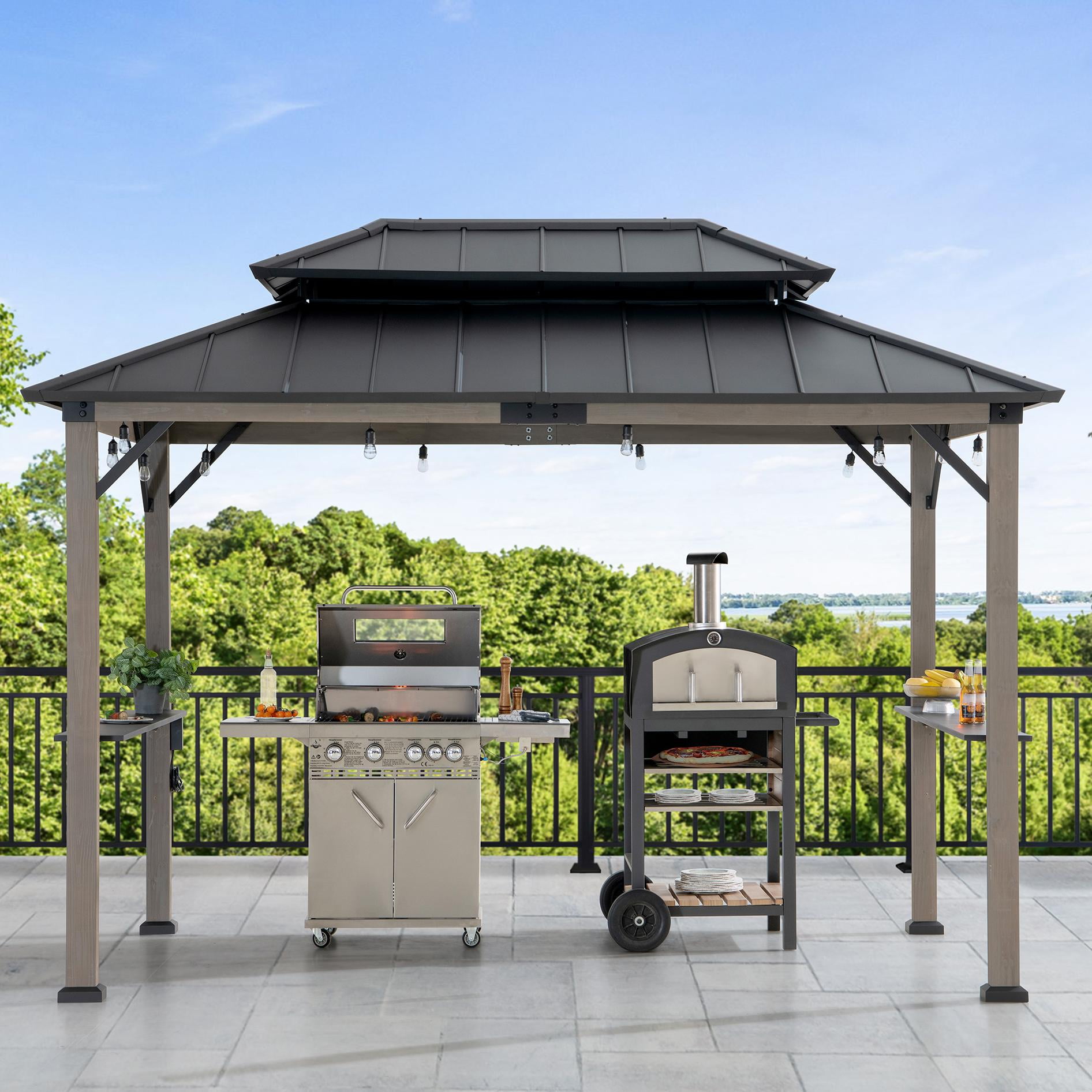 Click here for Sunjoy Group Sunjoy Wooden Grill Gazebo  8 X 12 Ft... prices