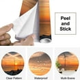 Peel and Stick Wallpaper Waterproof Sun setting water Holland red light ...