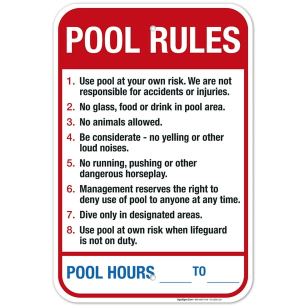 Pool Rules Sign, Red Pool Sign, - Walmart.com