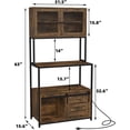 6-Tier Kitchen Bakers Rack with Power Outlet, Industrial Microwave Oven ...