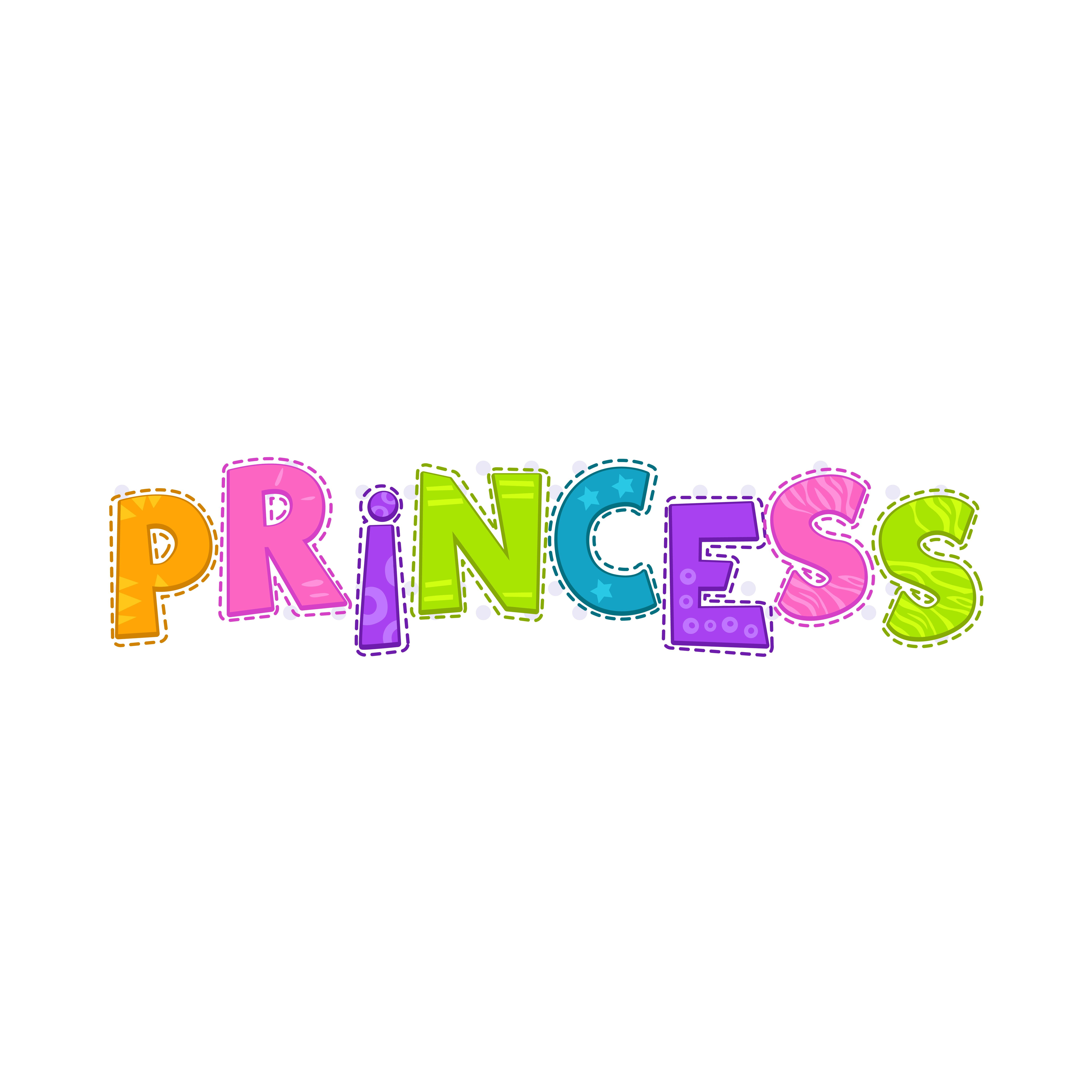 BABY GIRL - Adhesive Princess Lettering Art Decoration Multicolored ...