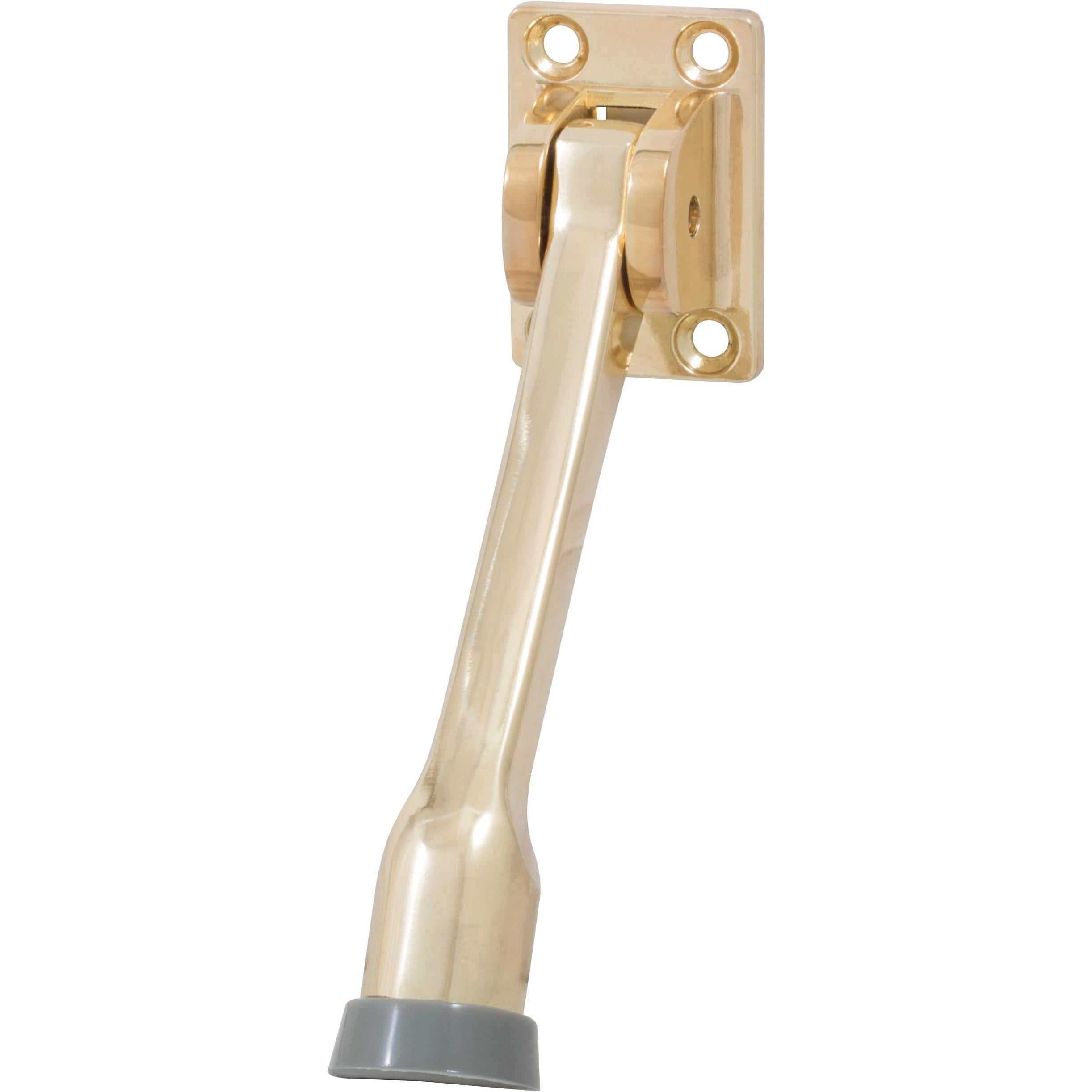 Heavy-Duty Kick-Down Stop with 4 Screws, 4 Inches, Polished Brass by ...