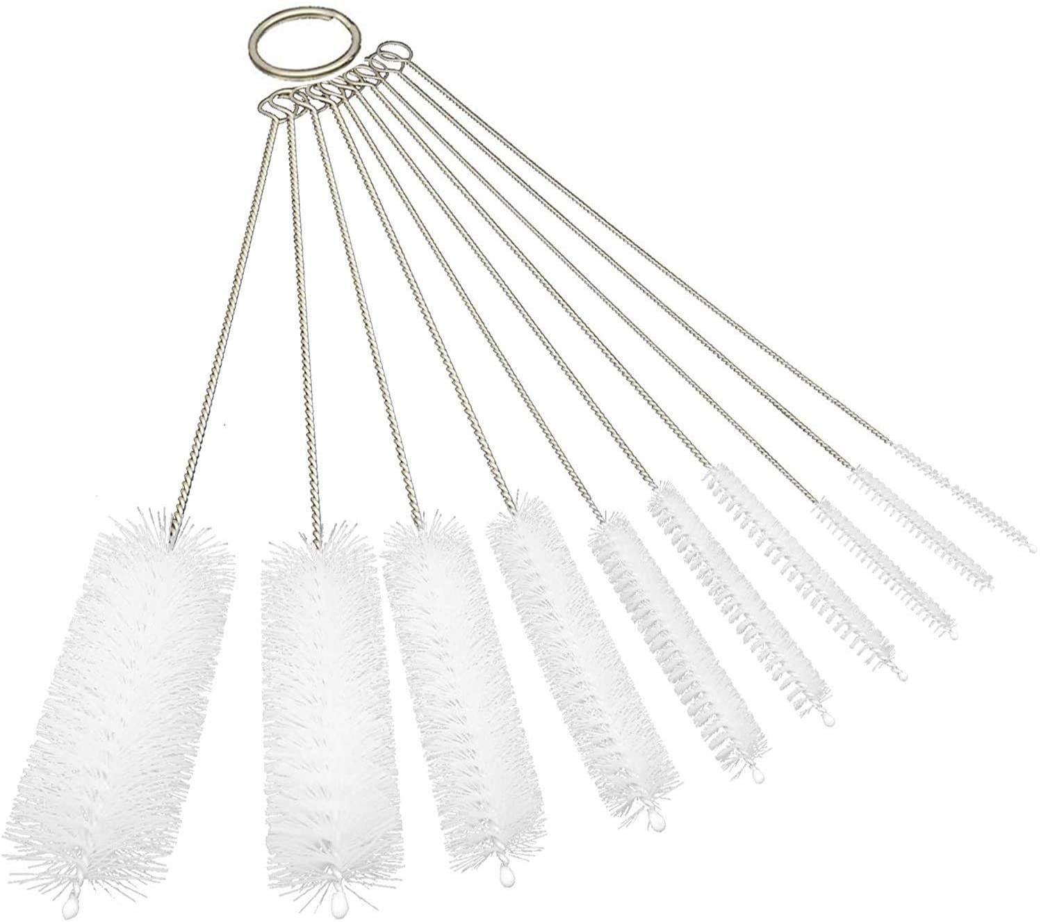 8 Inch Nylon Tube Cleaning Brush Set, Deep Cleaning Brushes with Long ...