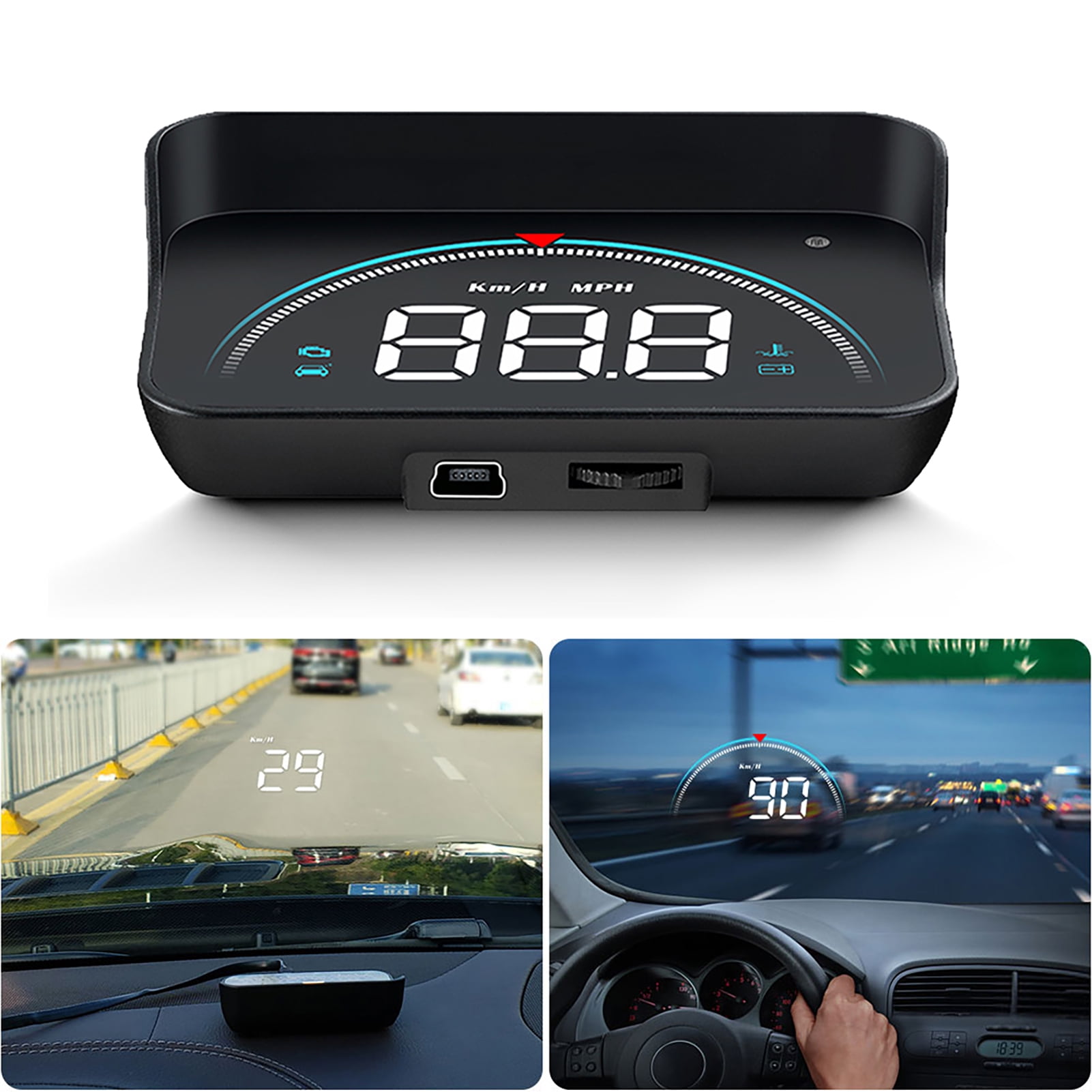 Naierhg 3.5 Inch Head-up Display Multifunction Overspeed Warning System ...