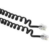 onn. Telephone Coiled Handset Cord, 15 feet, Black - Walmart.com