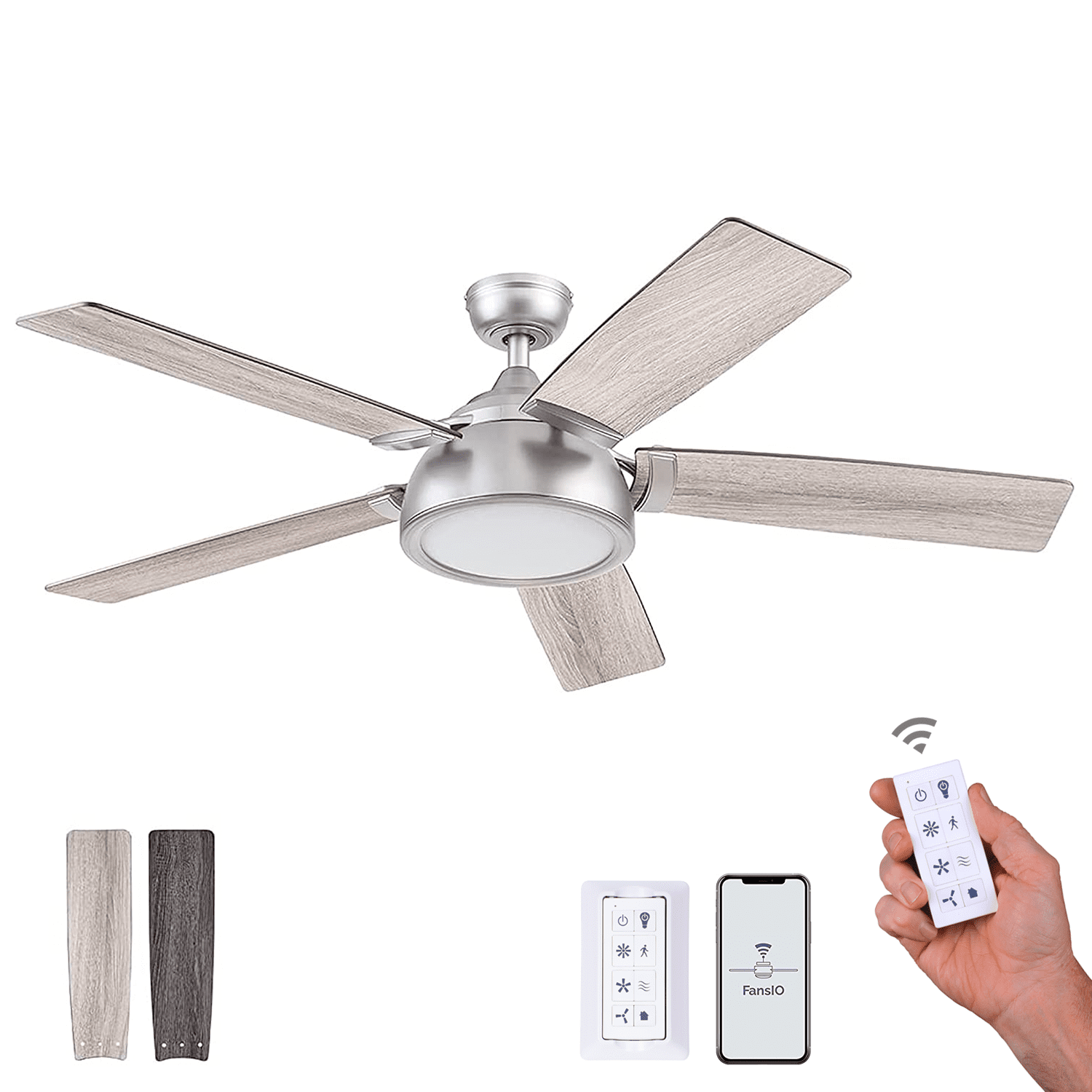 Prominence Home 52" Potomac Pewter Smart Ceiling Fan with Light and ...