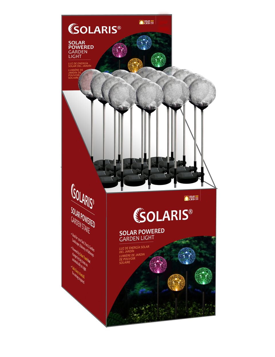 Solar Crackle Ball With Color Changing LED Stake - Display of 16 ...