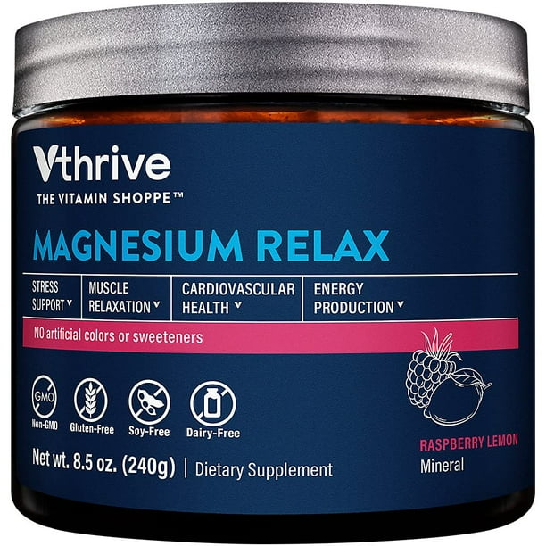 Suplemento Vthrive Magnesium Relax en polvo, 250 ml, frambuesa y limón | Bodega Aurrera en línea