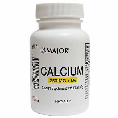 Major Oyster Shell Calcium Carbonate with Vitamin D Tablets, 250 mg ...