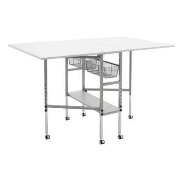 Sew Ready Mobile Fabric Cutting Table with Storage 30" H in Charcoal ...
