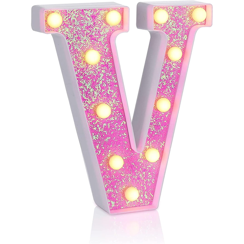 Pink LED Marquee Letter Lights, Marquee Signs with Lights, Party Bar ...