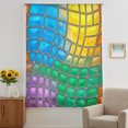Abstract Glass Sheer Curtains 54 Inches Long for Bedroom, Colorful ...